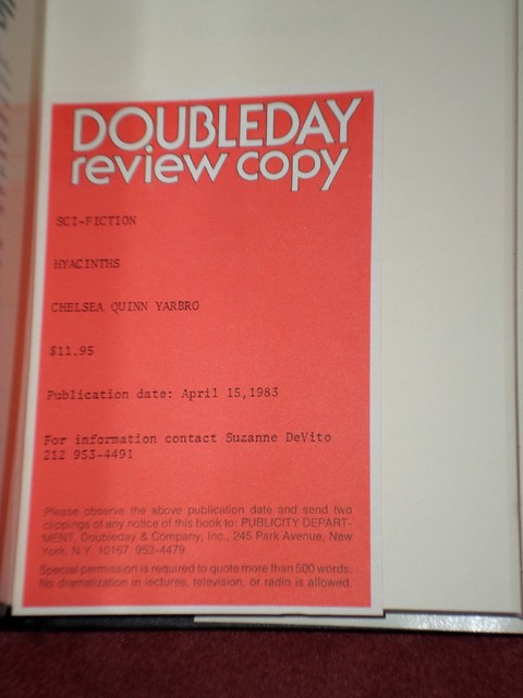 Doubleday Science Fiction Ser.: Hyacinths by Chelsea Quinn Yarbro (1983 ...