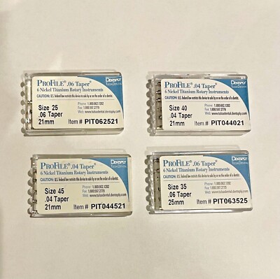 ProFile .04 and .06 Taper Nickel Titanium Rotary Instruments | eBay