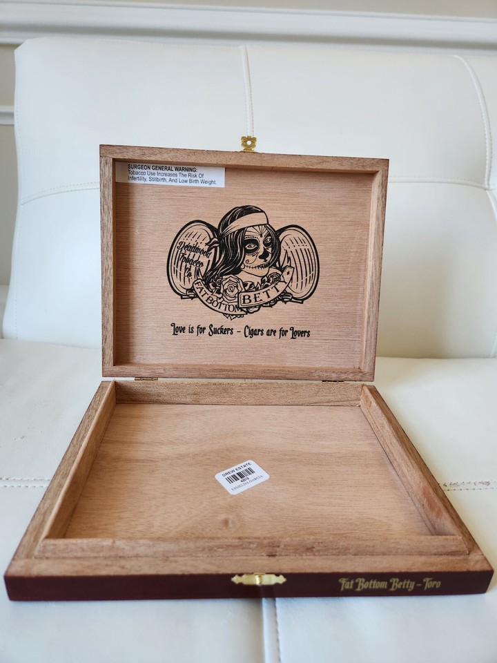 Fat Bottom Betty Toro Empty Wooden Cigar Box 9⅛x7⅜x1⅜ | eBay