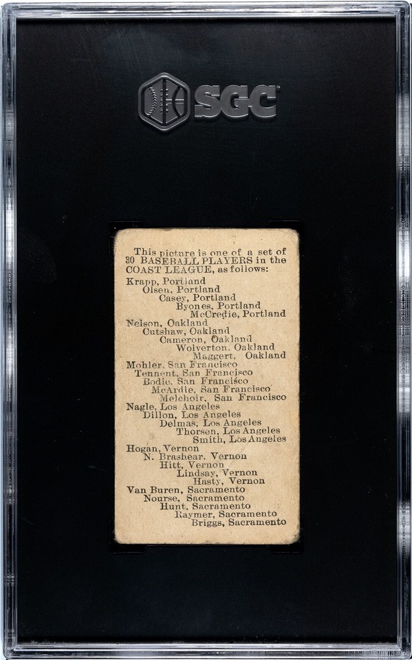 1910 E99 Bishop & Co: JOHN LINDSAY Blue, Vernon Tigers PCL ~ SGC 1 | eBay