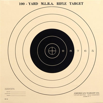 RB-100-8 Official 100 Yard M.L.R.A. Rifle Target [14" x 14"] on ...