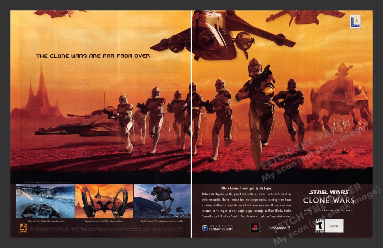 Star Wars: The Clone Wars 2000s Video Game Print Advertisement (2 Pages ...