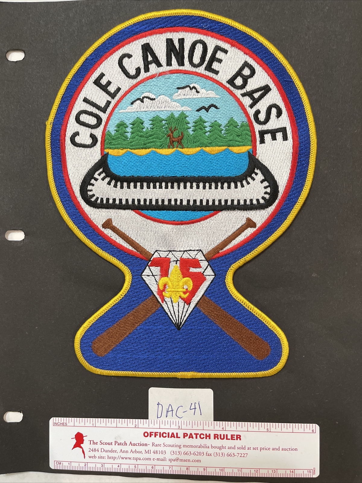 BSA Detroit Area Council Cole Canoe Base 75th DAC-41 LARGE JACKET PATCH ...
