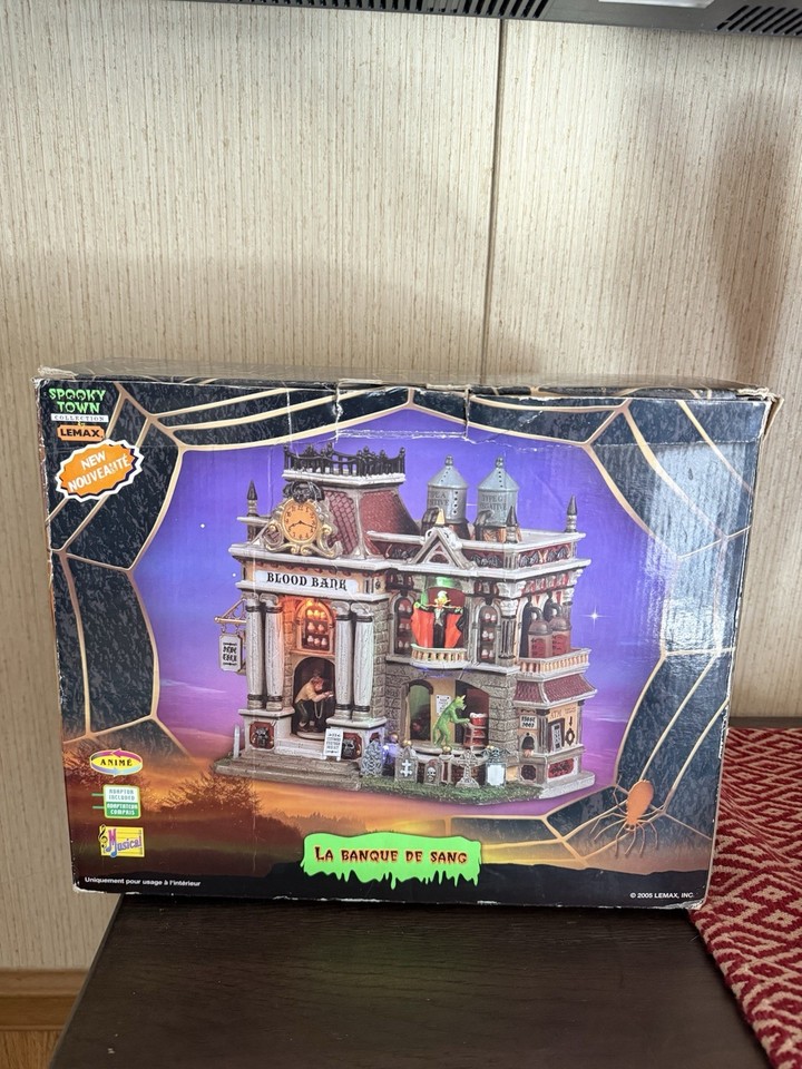 Lemax Spooky Town Collection Blood Bank Retired #55239 Musical Animated ...