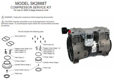 Peak Scientific Nitrogen Compressor Rebuild Service KIT 2688T Model 06 ...