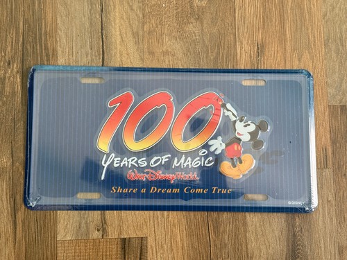 Walt Disney World Mickey Mouse Vintage Metal License Plate 100 Years Of ...