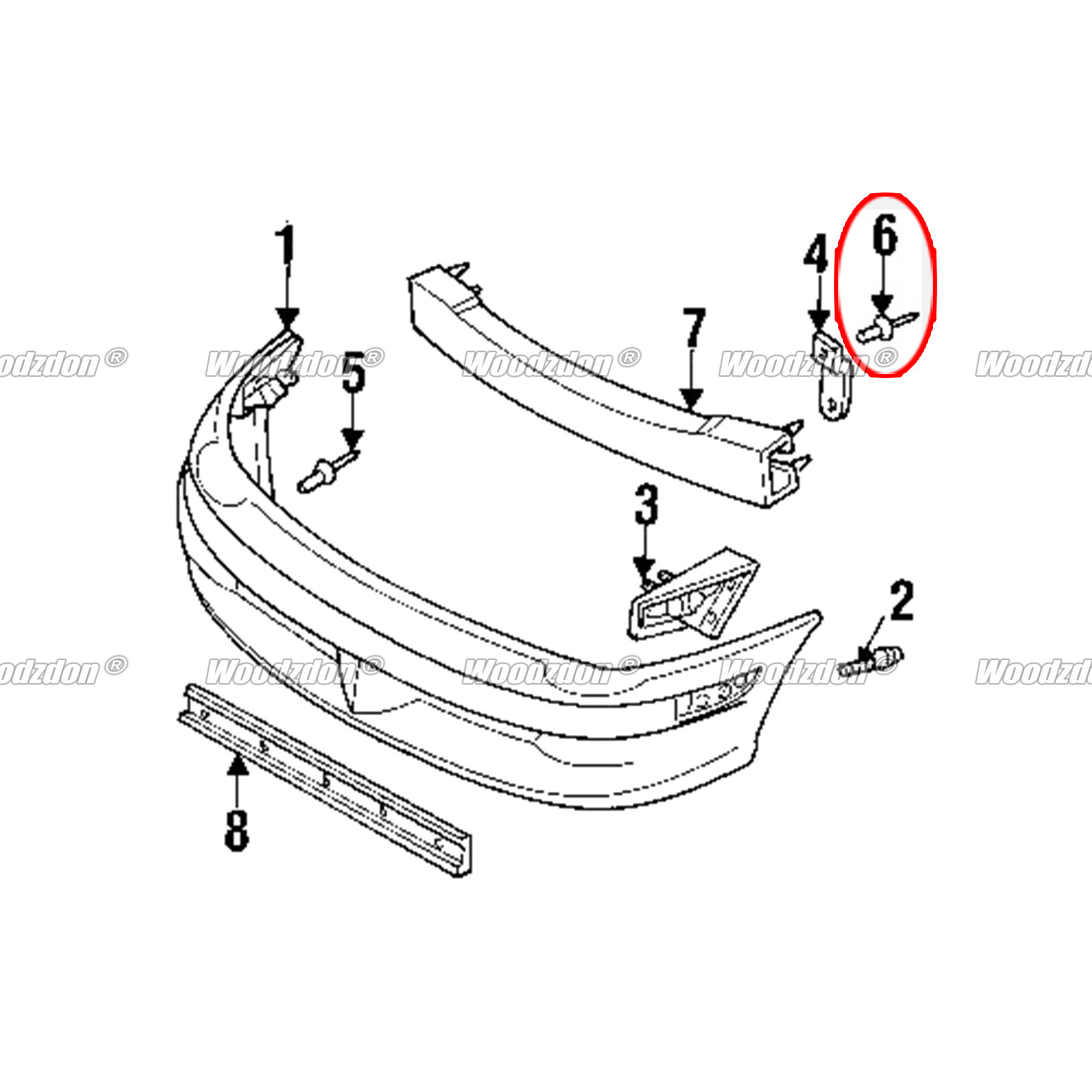 20 Nylon Blind Rivet Front Bumper Cover Clip Fit 3/16" Hole 6500898 For ...