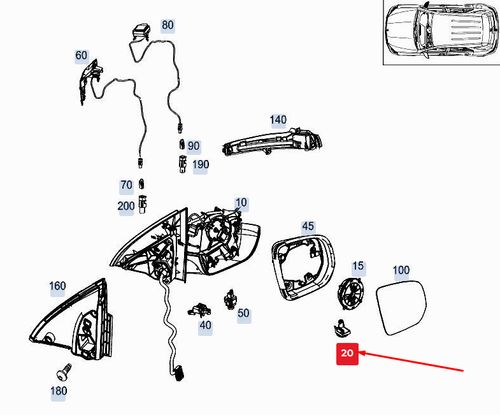 NEW MERCEDES-BENZ GLE W167 RIGHT DOOR MIRROR PROJECTOR A1679069402 | eBay