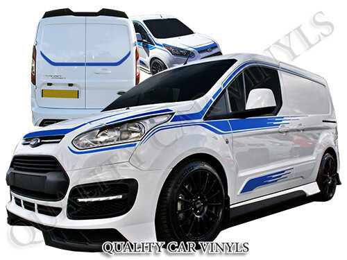 Ford connect transit racing stripes kit graphic decals stickers swb lwb ...