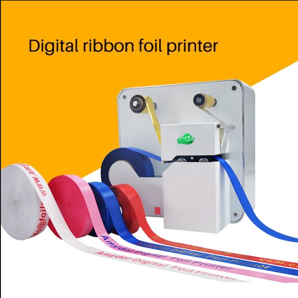 Digital ribbon printer, satin ribbon printing machine hot stamping foil ...