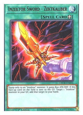 A424 YUGIOH SPELL CARD INZEKTOR SWORD-ZEKTKALIBAR GRCR-EN056 | eBay