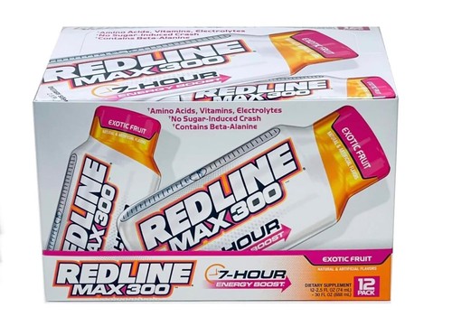 Redline Max 300 7hr Energy Boost 12pk 2.5 Oz Energy Shots- Exotic Fruit ...