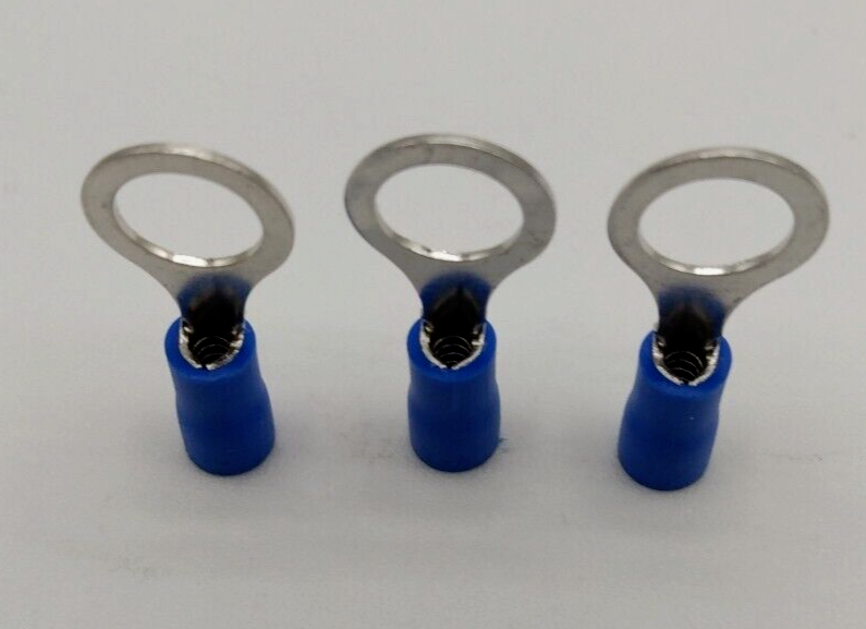(25Pc) blue Ring 16-14Ga AWG VINYL3/16" electrical wire ring terminal ...
