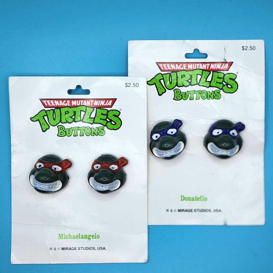 Teenage Mutant Ninja Turtles 4 Buttons Donnie Mikey TMNT 1990s Vintage ...