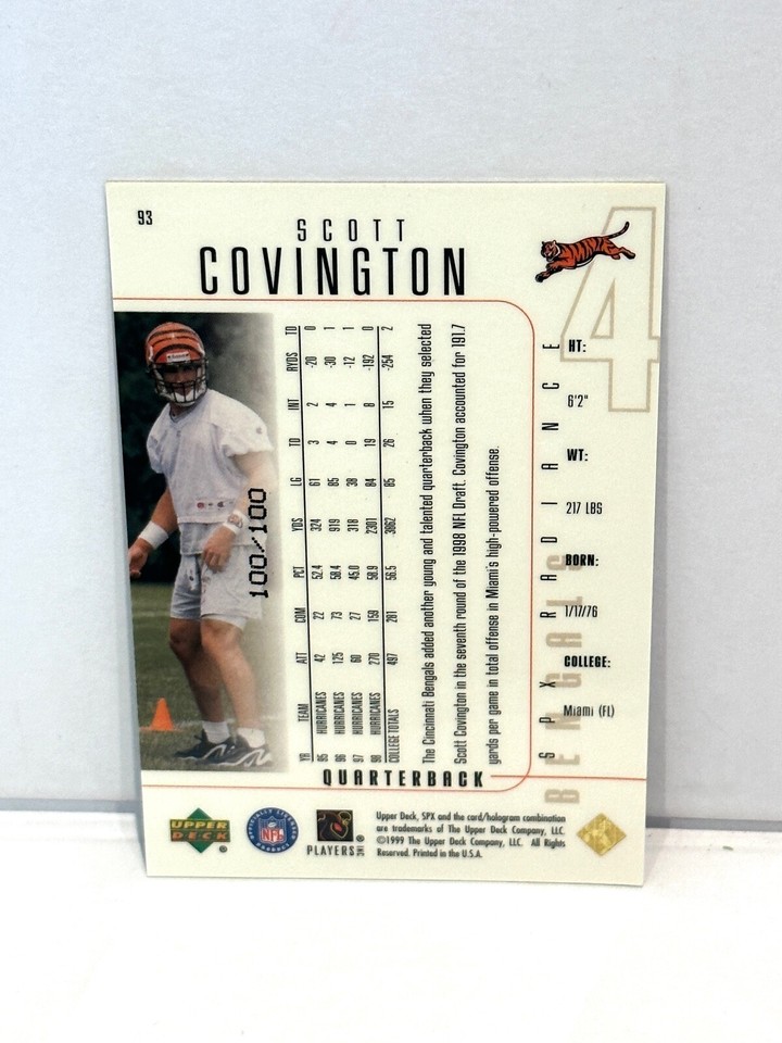 1999 SPX RADIANCE SCOTT COVINGTON #93 100/100 | eBay