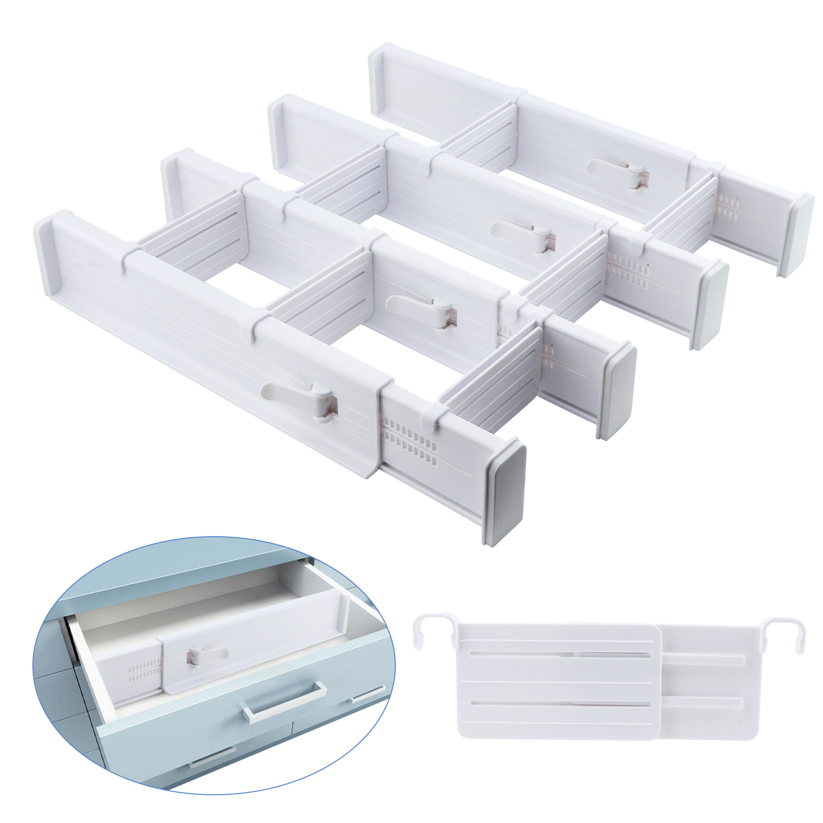 Drawer Divider Set Sorting With Inserts Socks Expandable Adjustable | eBay