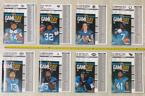 ALL 8 2024 Jaguars NFL Home Game Programs +Souvenir Tickets +Roster ...
