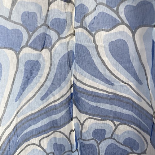 Kulson Women's Blue Modern Floral Print Peasant Boho Top Est. Size M ...