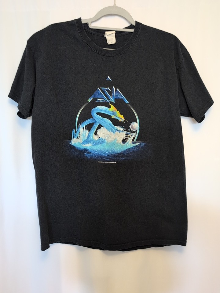ASIA 2006 "Pre vtg" front back graphic concert t shirt navy blue L ...