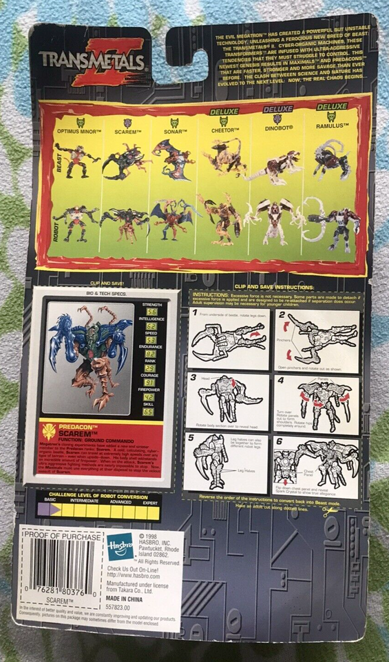 Transformers BEAST WARS TRANSMETALS II (2) Scarem Scare'Em! MOC 1998 ...