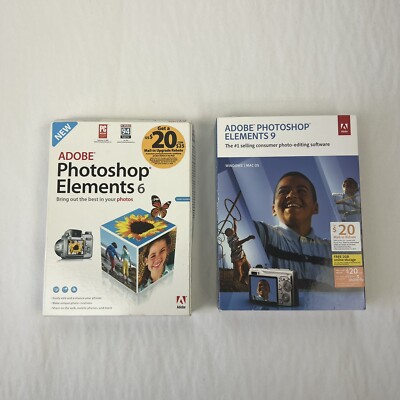 Adobe Photoshop Elements 6 and 9 Lot 2 CD | eBay