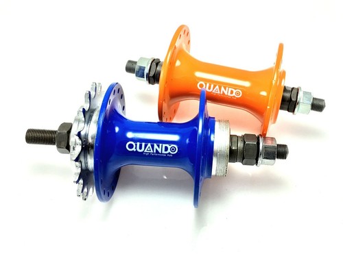 New QUANDO Front Orange & Rear Blue 16T Fixie Track Hubs 32H Set - Free ...