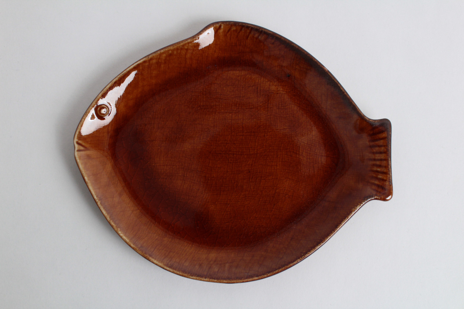 Seto ware Japanese Pottery Mola Mola Fish shape Plate Gloss Brown | eBay