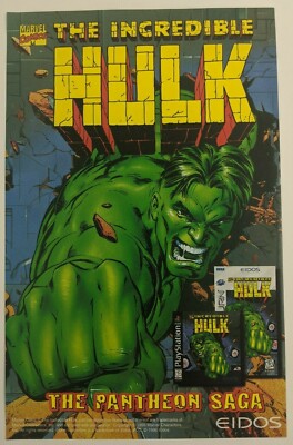 Incredible Hulk Print Ad Game Poster Art PROMO Marvel PlayStation Sega ...
