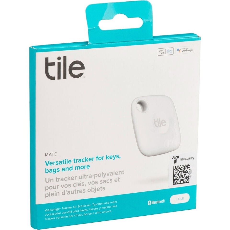 Original Tile Mate (2022) 1-Pack, White. Bluetooth Tracker, Keys & Item ...
