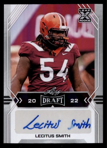 2022 Leaf Draft Autographs Lecitus Smith Auto Virginia Tech Hokies #BA ...