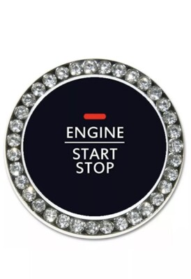 1x Ignition Engine Start Button Cover Clear Bling Crystal Diamond Decal ...