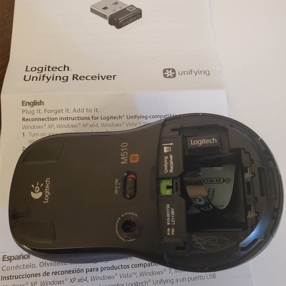 Logitech M510 Wireless Laser Mouse Dark Grey Includes USB Receiver | eBay