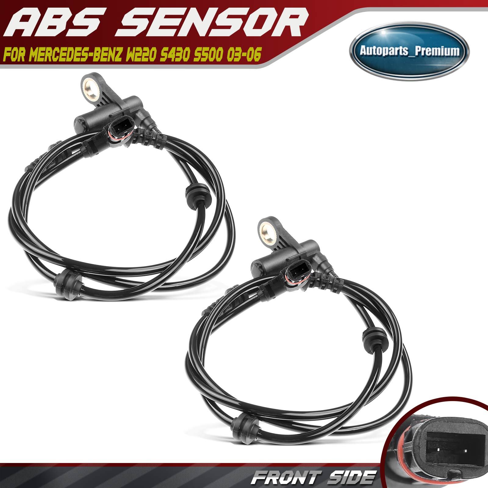 2x ABS Wheel Speed Sensors for Mercedes-Benz W220 S430 S500 03-06 Front ...