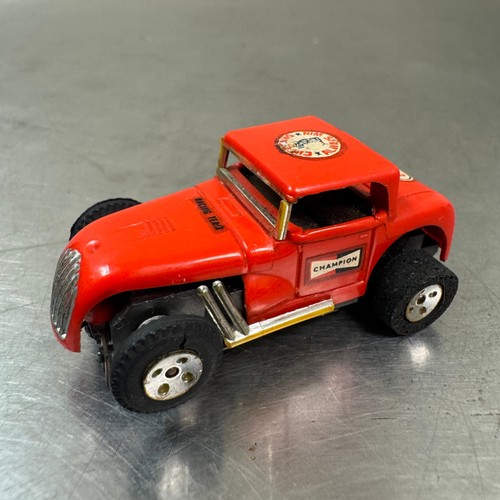 Vtg AURORA T-Jet Hot Rod Coupe RED 1366 Solid Rivet HO Slot Car NOT ...