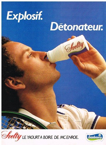 1986 ADVERTISING ADVERTISEMENT CHAMBOURCY VELTY Yogurt Drinking JOE MC ...