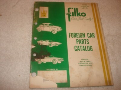 Filko Foreign Car Ignition Parts Catalog w/Illustrations 1950s-1974 | eBay