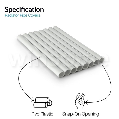 8Pcs Radiator Pipe Covers White Sleeves Collars Snap Around Pipes Cover ...