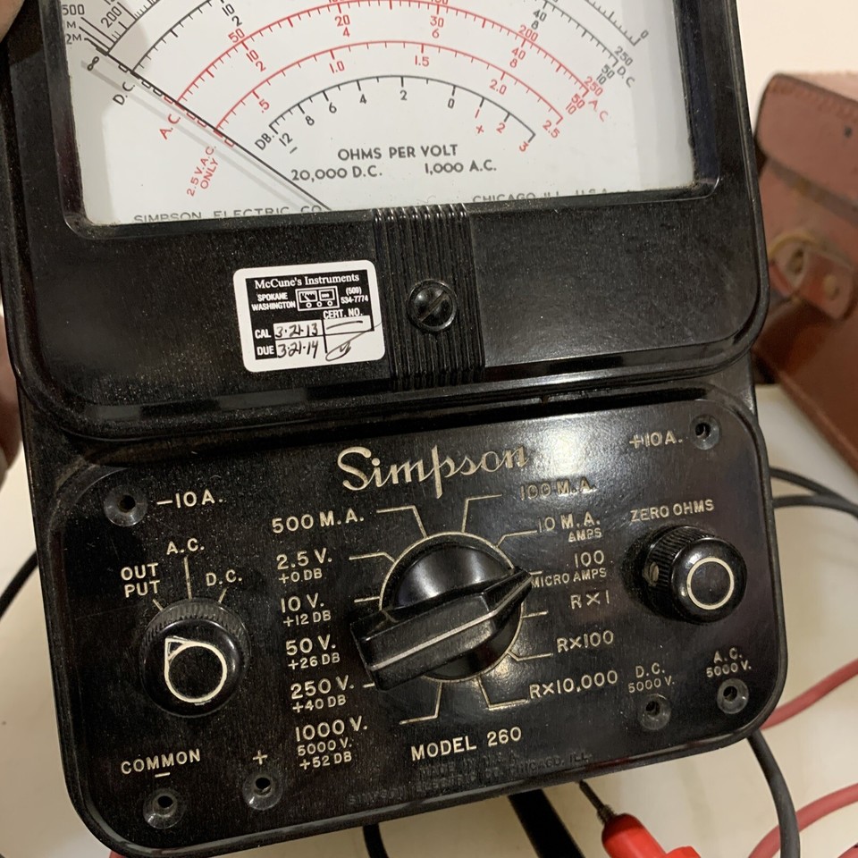 Simpson 260 Series ~ 8 Analog Multimeter + leather case & wires | eBay
