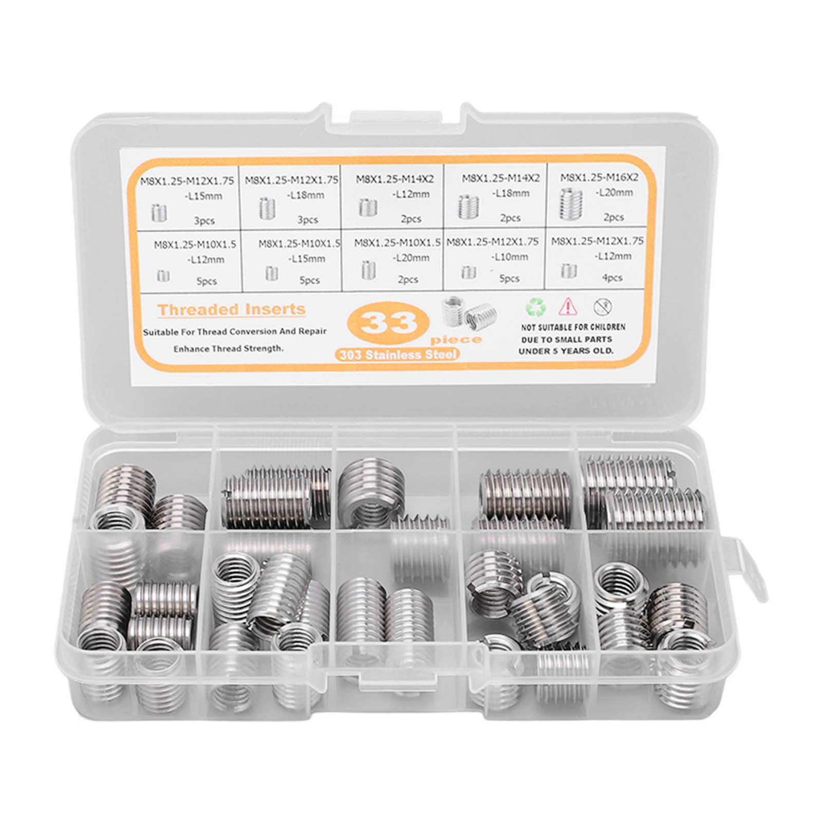 Thread Reducer Nut Threaded Insert Set 33PCS For Furniture Assembly | eBay