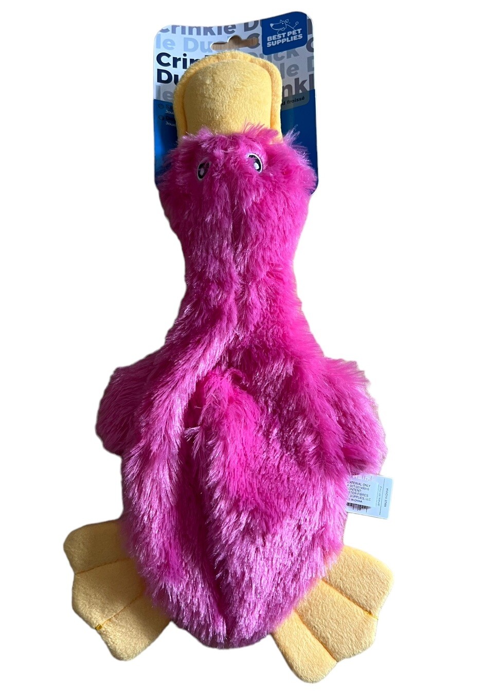 Crinkle Dog Toy Pink No Stuffing Duck Soft Squeaker Small Medium Large ...