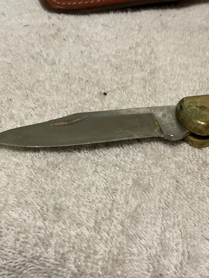 VINTAGE BUCK USA 110 FOLDING HUNTER LOCK BACK KNIFE W/LEATHER SHEATH | eBay