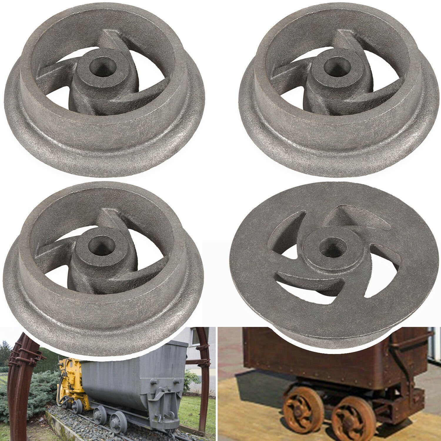 Mining Ore Car Small Track Mine Cart Wheel Cast Iron 7 1/4 Diameter For ...