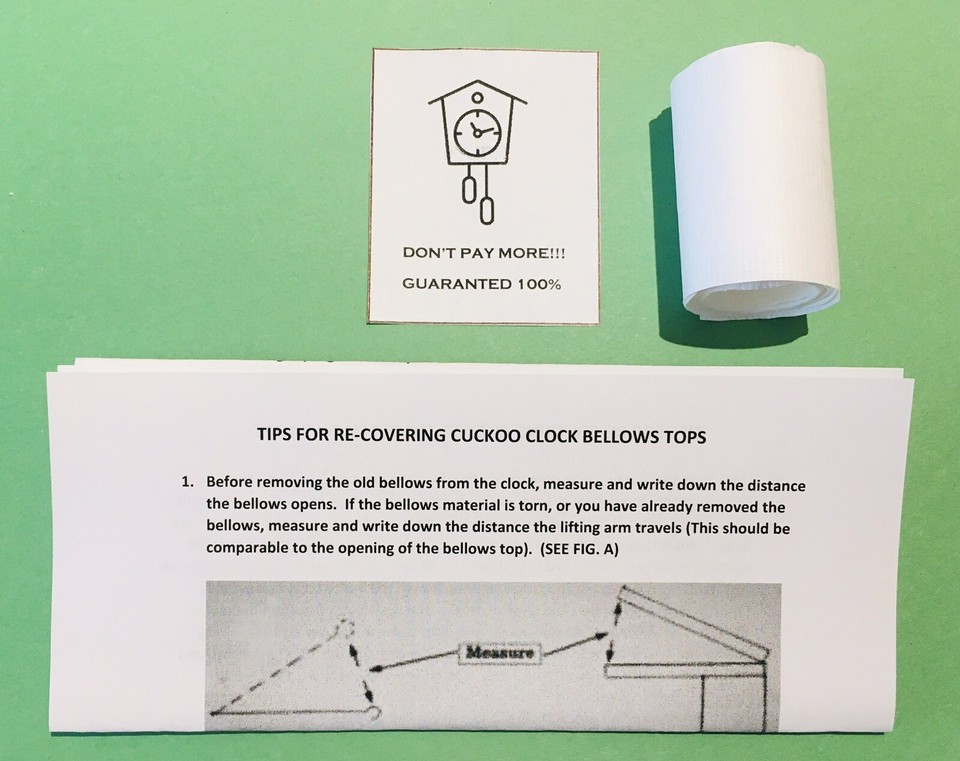 Cuckoo Clock Recov.Paper Bellow Roll 3 X 60”w/ Instruction (100% ...
