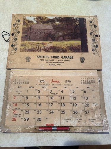 VTG Ford 1970 Calendar Smiths Ford Garage AAA Towing Wrecker Service ...