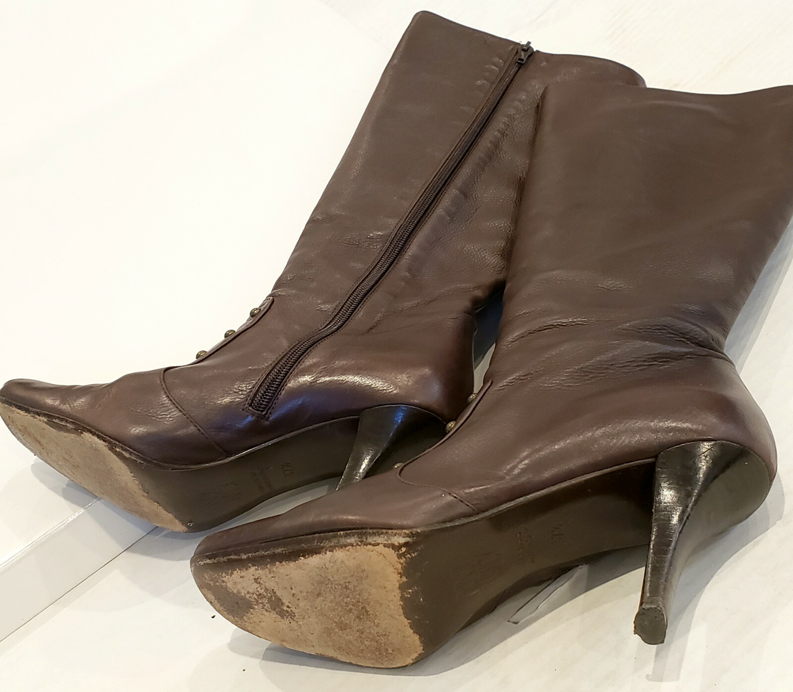 Women's Nancy Nancy Designer Brown Leather Tall Boot … - Gem