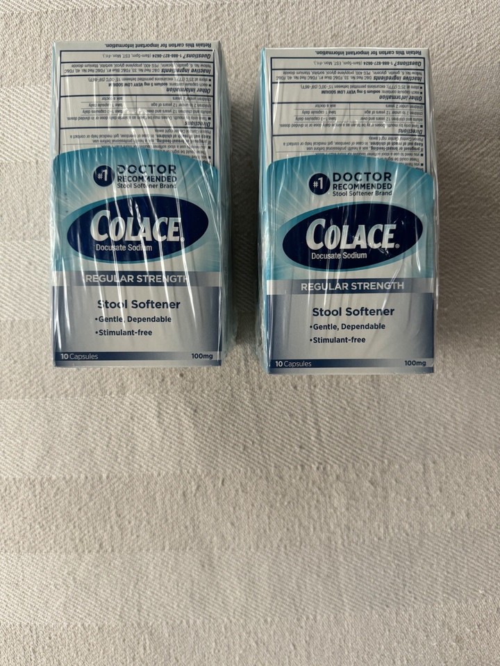 Colace Stool Softener 100 mg Capsules 120 Count EXP 07/24....12 Boves ...