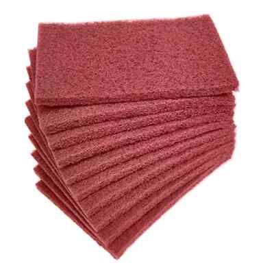 10Pcs Red Scuff Scotch Finishing Preparation Cleaner Hand Pads 6*9 inch ...