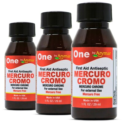 Arymar Mercuro Chrome 1 FL OZ - Mercury-Free Antiseptic for Minor ...