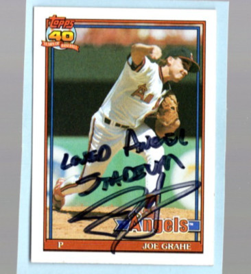 Autographed Joe Grahe Loved Angel Stadium added Angels 1991 Topps | eBay