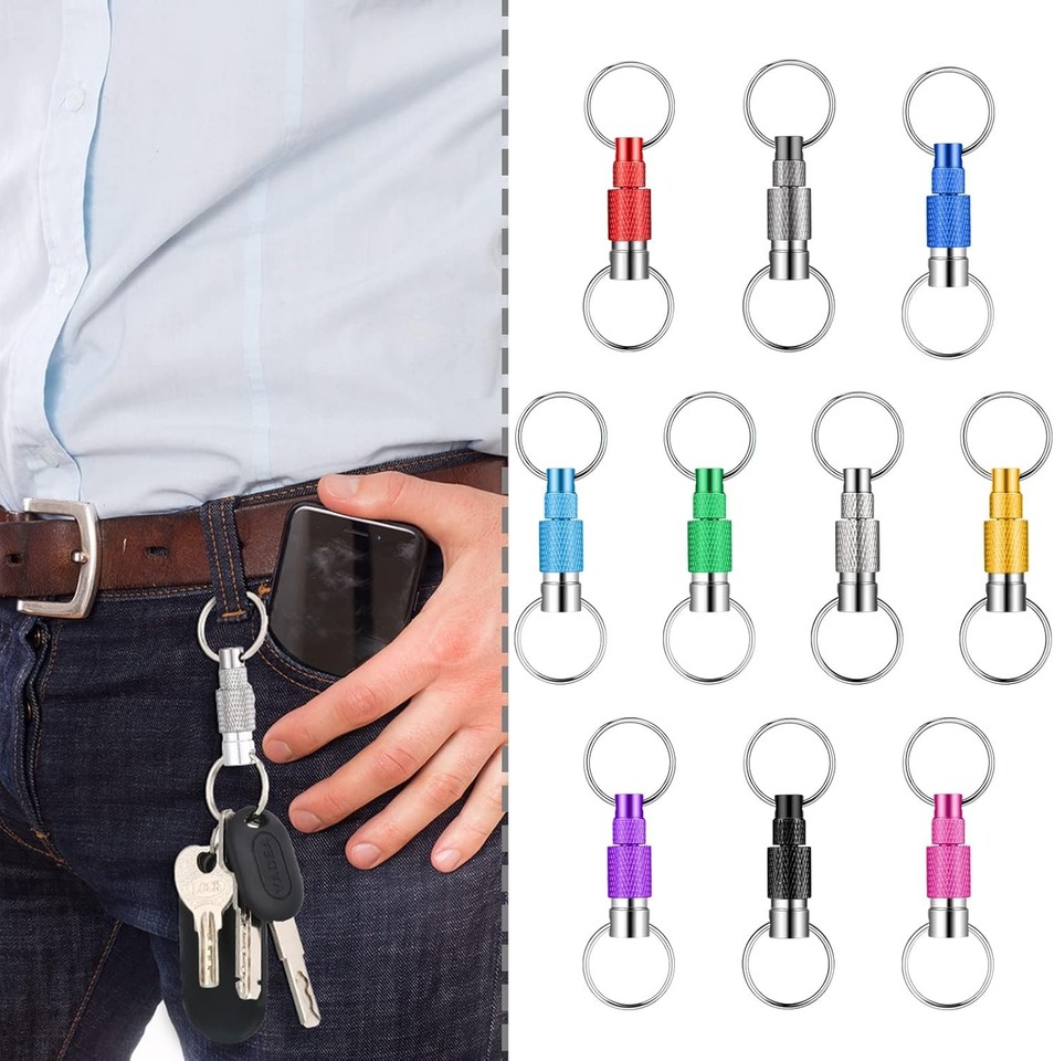 Heavy Duty Keychain Retractable Carabiner Car Key Chain with Badge ...